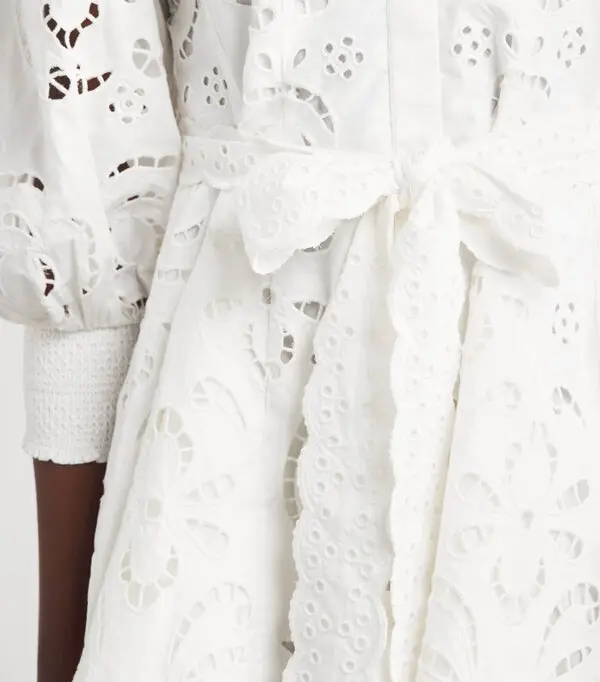 Alice + Olivia Embroidered Lucy Mini Shirt Dress