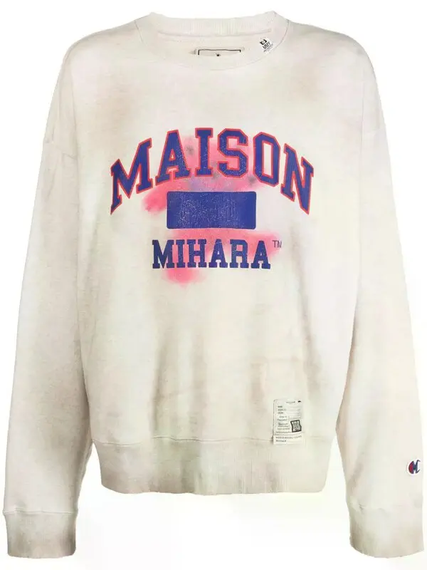 Mihara Yasuhiro Logo-print Cotton Sweatshirt - Neutrals