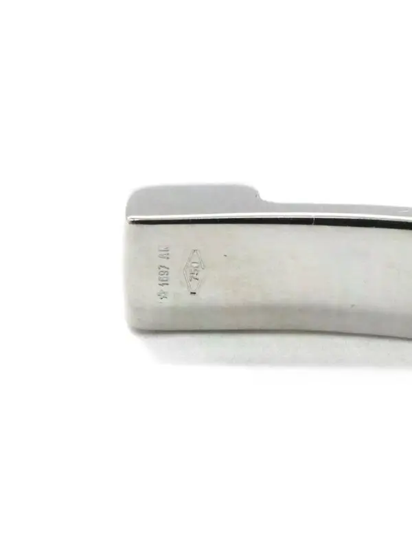 Gucci 18k White Gold Engraved Icon Motif Cuff Bracelet