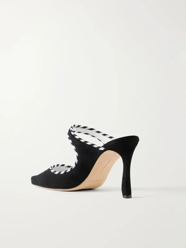 Manolo Blahnik Pura 90 Suede Mules