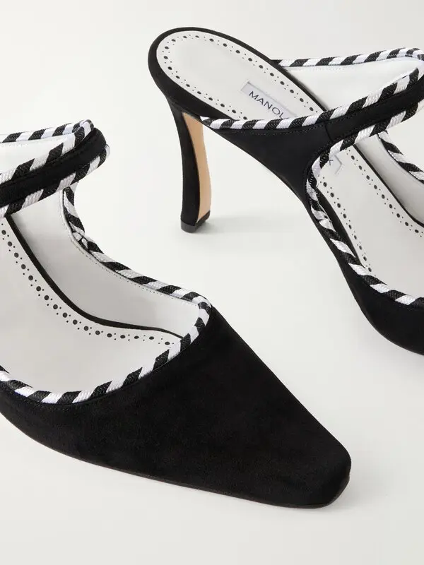 Manolo Blahnik Pura 90 Suede Mules