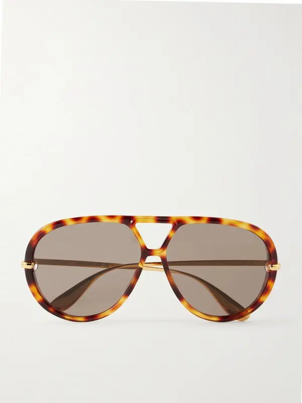 Bottega Veneta Drop Aviator Sunglasses - Tortoiseshell