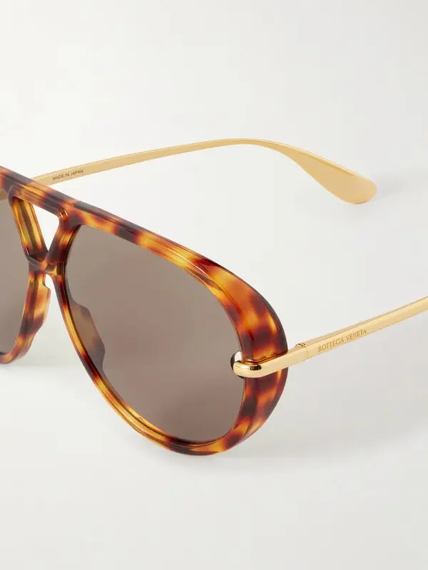 Bottega Veneta Drop Aviator Sunglasses - Tortoiseshell