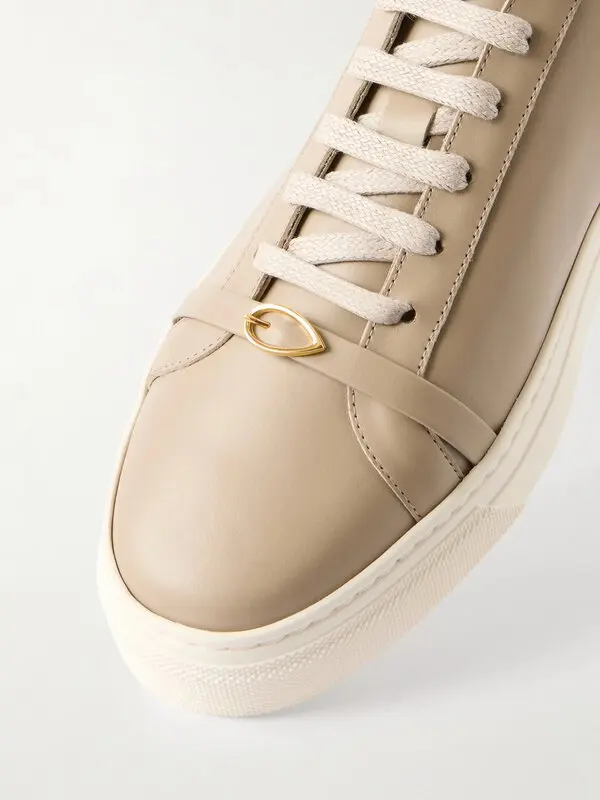 Jennifer Chamandi Embellished Leather Low Top Sneakers