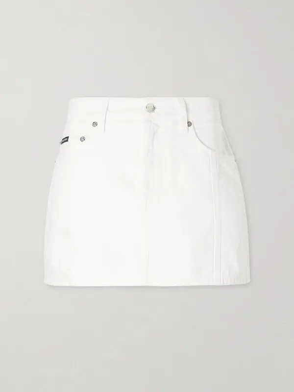Dolce & Gabbana Denim Mini Skirt - White