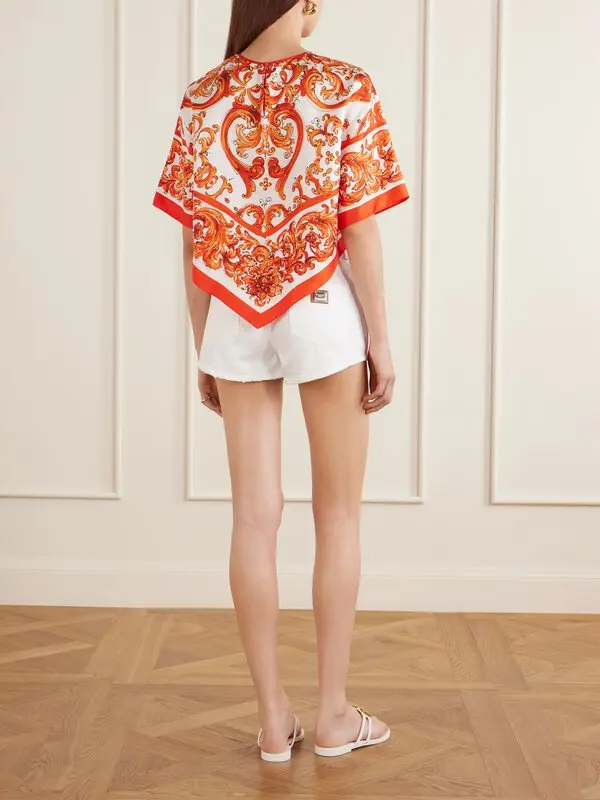 Dolce & Gabbana Printed Silk Twill Blouse