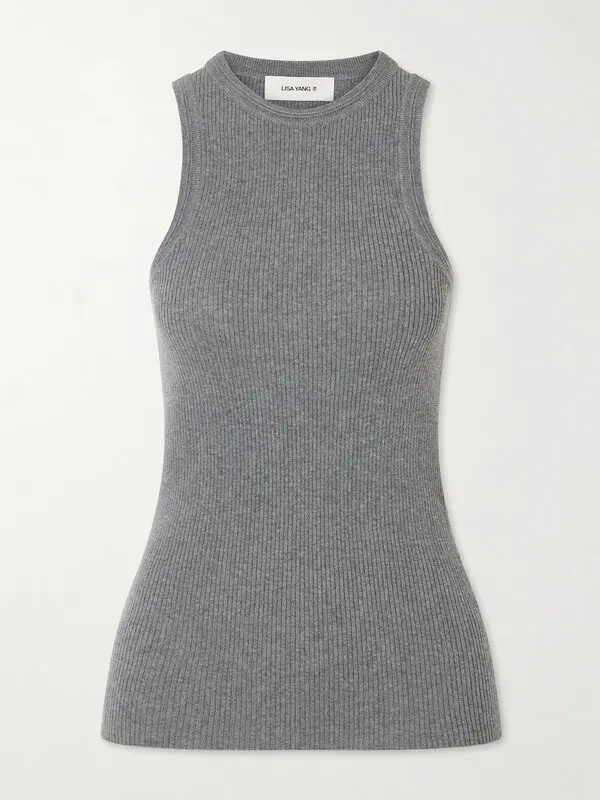 LISA YANG Amya Ribbed Cotton And Cashmere-blend Tank Top