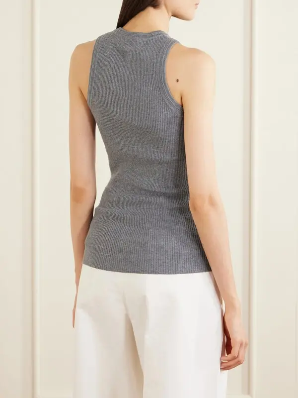 LISA YANG Amya Ribbed Cotton And Cashmere-blend Tank Top