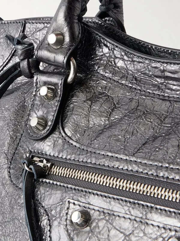 Balenciaga Le City Medium Leather Shoulder Bag - Gray