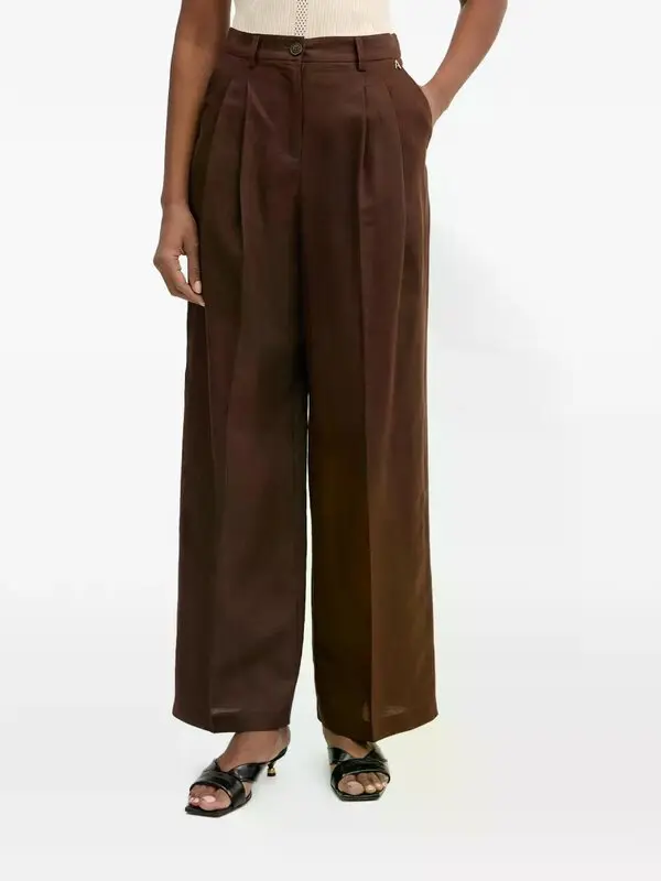 TWINSET Pleated Wide-leg Trousers