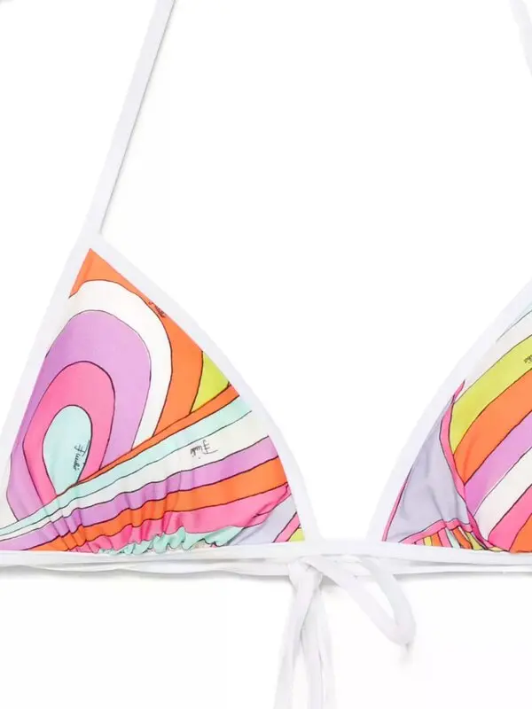 Emilio Pucci Iride Print Triangle Bikini Top - Pink