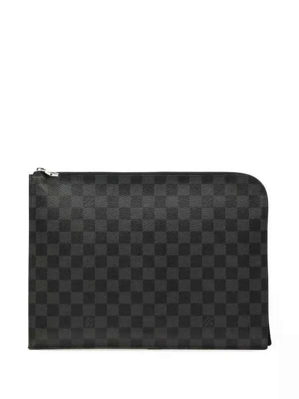 LOUIS VUITTON Damier Graphite Pochette Jour Gm Clutch Bag - Black