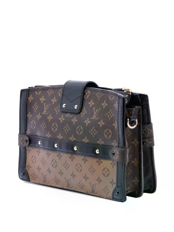 LOUIS VUITTON Monogram Reverse Trunk Clutch Crossbody Bag - Brown