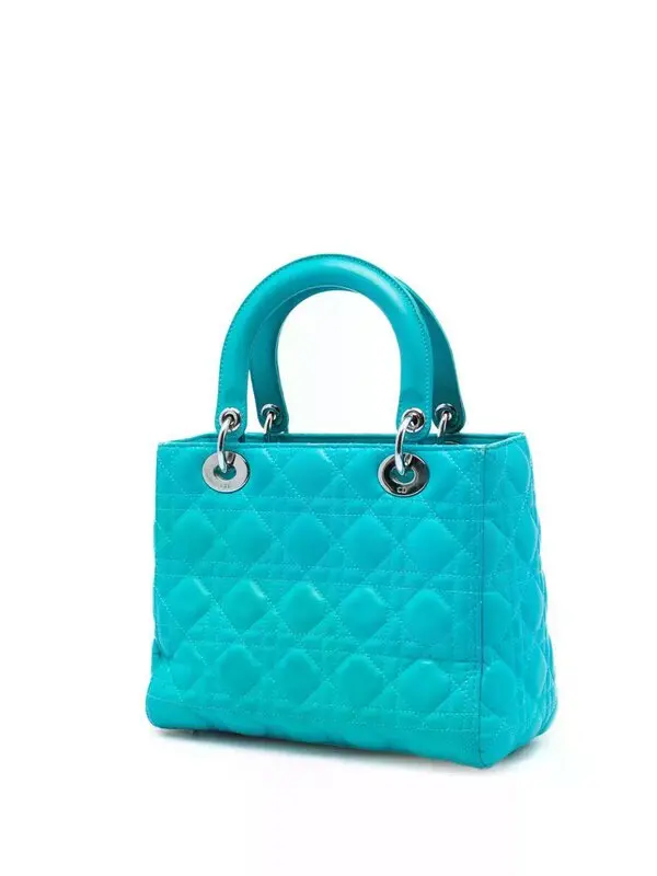 Dior Lambskin Cannage Lady Satchel - Blue