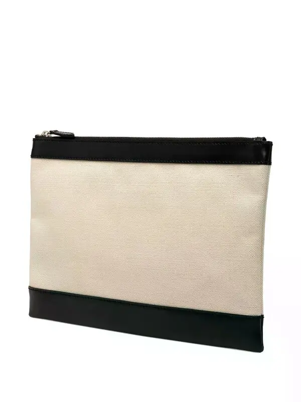 Balenciaga Canvas Navy Clip M Clutch Bag - Brown