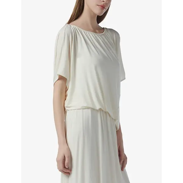 LEEM Asymmetrical Loose-fit Modal-jersey Top