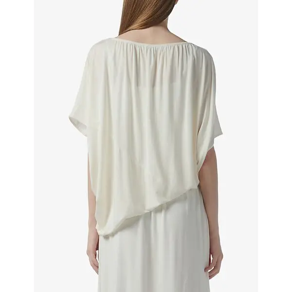 LEEM Asymmetrical Loose-fit Modal-jersey Top