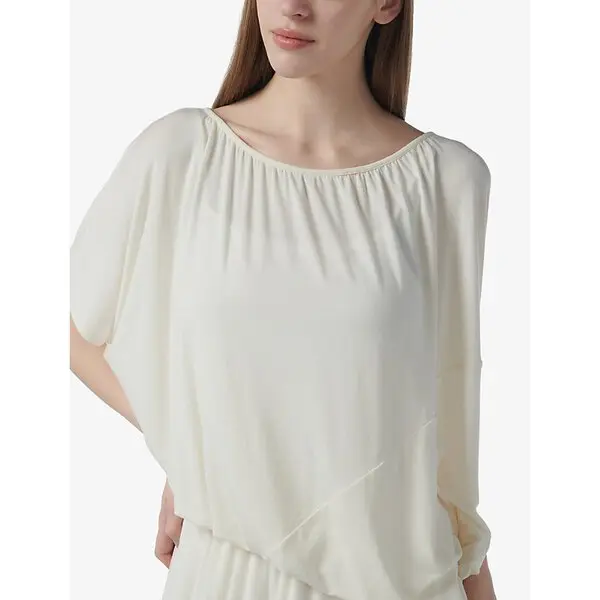 LEEM Asymmetrical Loose-fit Modal-jersey Top