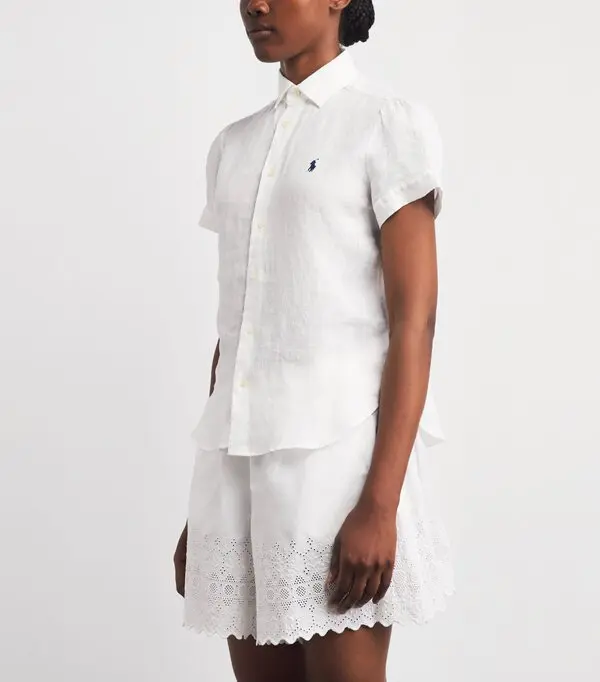 Polo Ralph Lauren Linen Short Sleeve Shirt - White