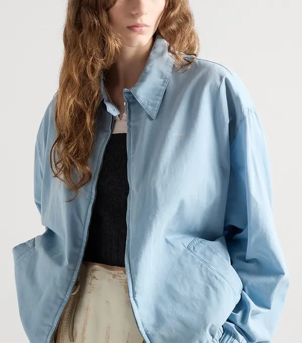 Prada Gabardine Blouson Jacket - Turquoise