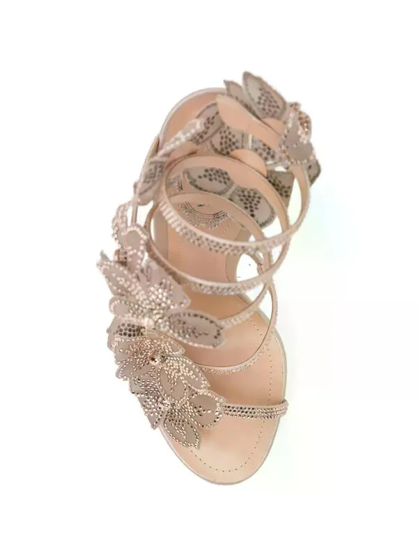 Rene Caovilla 130mm Crystal-embellished Floral Platform Sandals