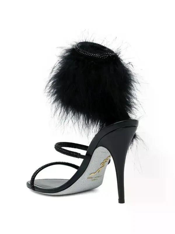 Rene Caovilla 100mm Juniper Feather Sandals