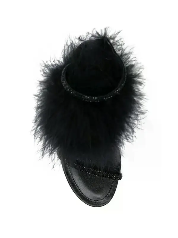 Rene Caovilla 100mm Juniper Feather Sandals