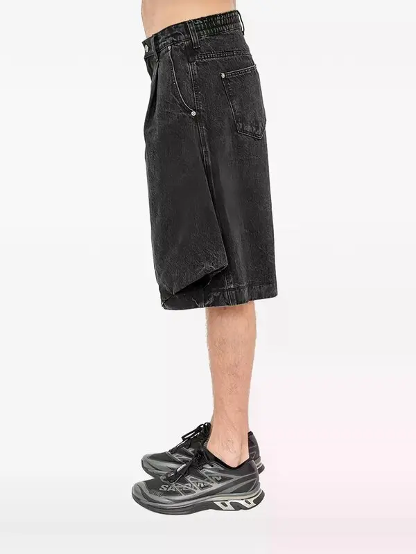SONGZIO Bias Drape Acid Wash Shorts