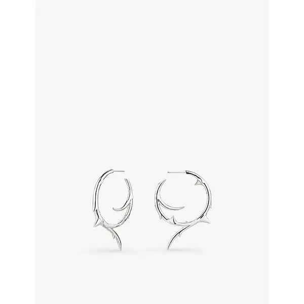 SHAUN LEANE Rose Thorn Sterling Hoop Earrings - Silver