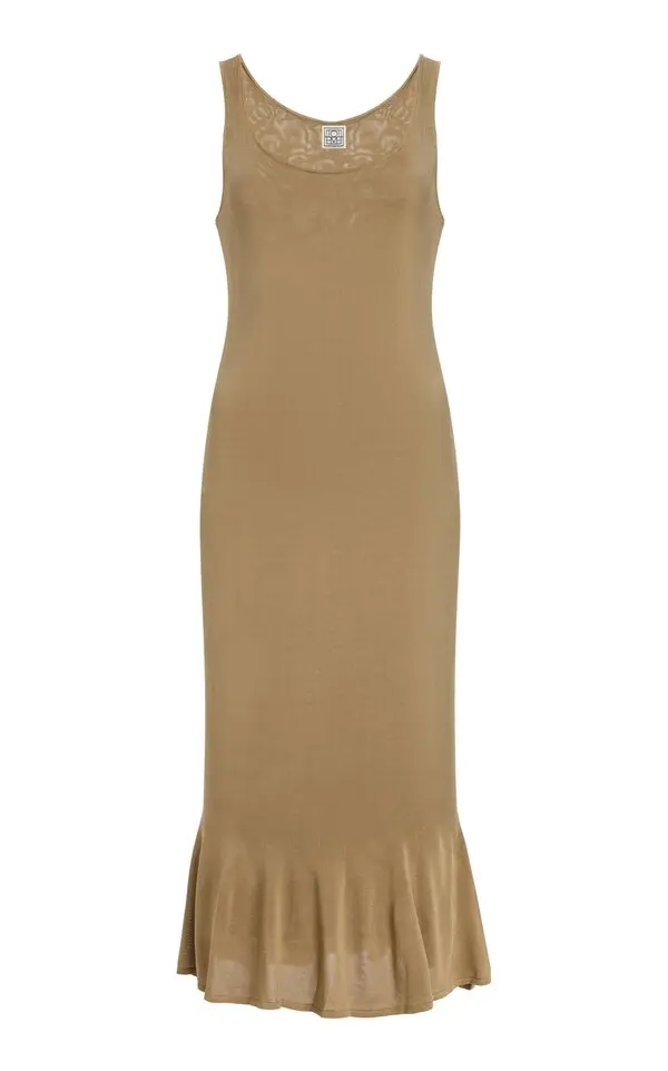 TOTEME Sleeveless Fluted Hem Midi Dress