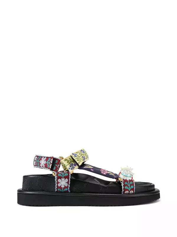Kurt Geiger Embellished Floral Embroidered Sandals - Blue