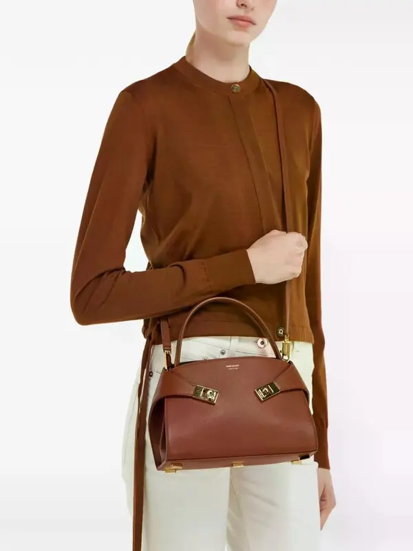 FERRAGAMO Hug Soft Bicolor Handbag - Brown