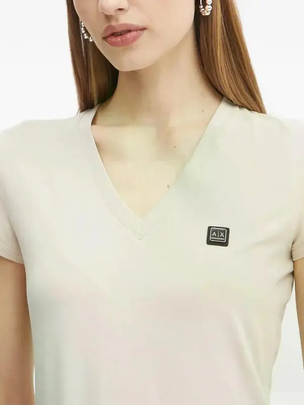 Armani Exchange V-neck Logo Patch T-shirt