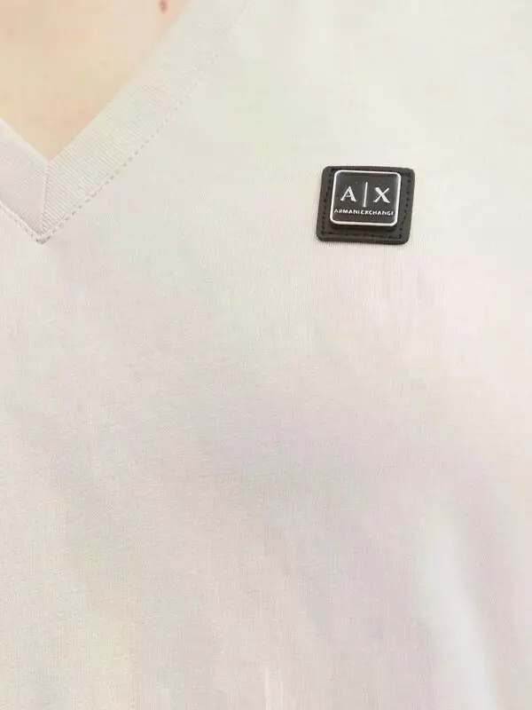 Armani Exchange V-neck Logo Patch T-shirt