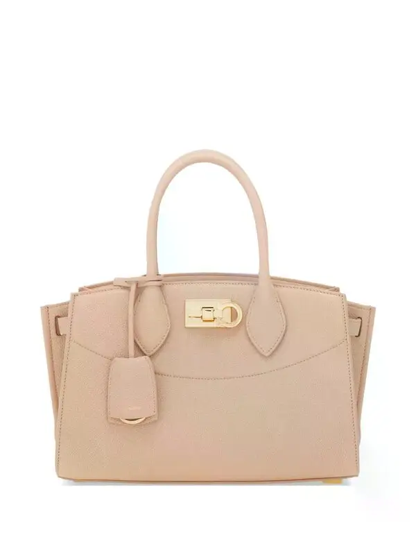 FERRAGAMO Studio Soft Bag In Italian Calfskin - Neutrals