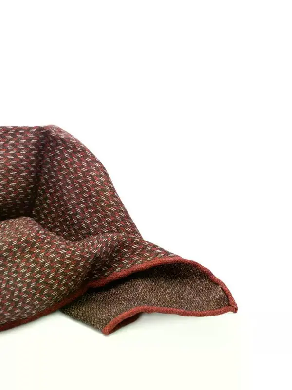 Brunello Cucinelli Geometric-pattern Pocket Square - Red