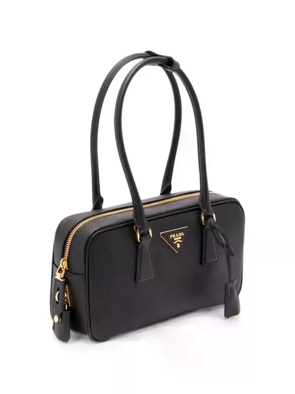 Prada Enamel Triangle Logo Tote Bag