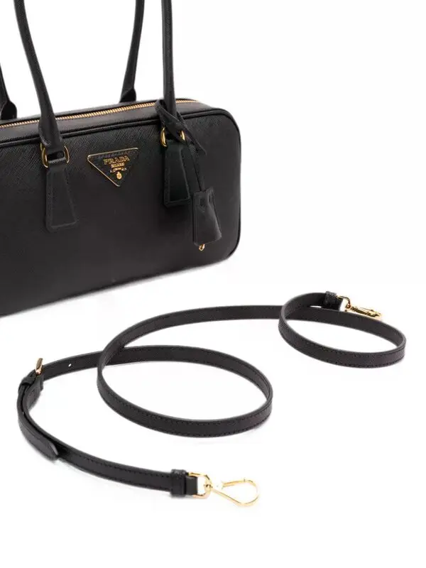 Prada Enamel Triangle Logo Tote Bag