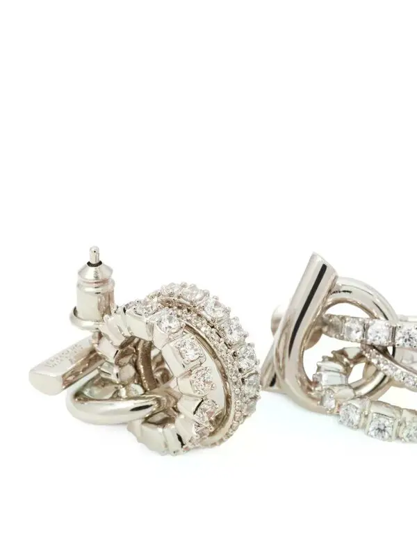 FERRAGAMO Gancini Crystal Earrings - Silver