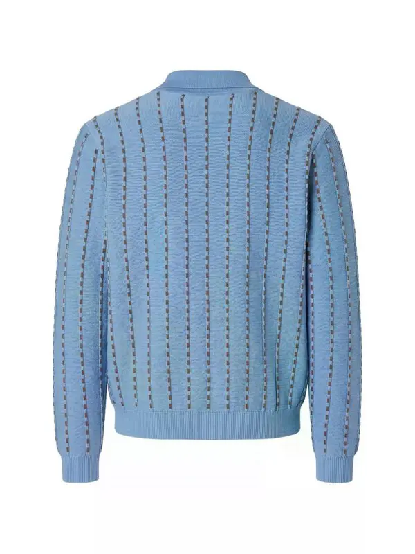 Fendi Vertical Stripe Knit Polo Sweater