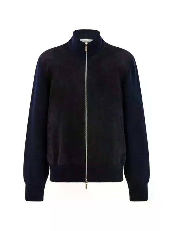 FERRAGAMO Suede Blouson With Knitted Details