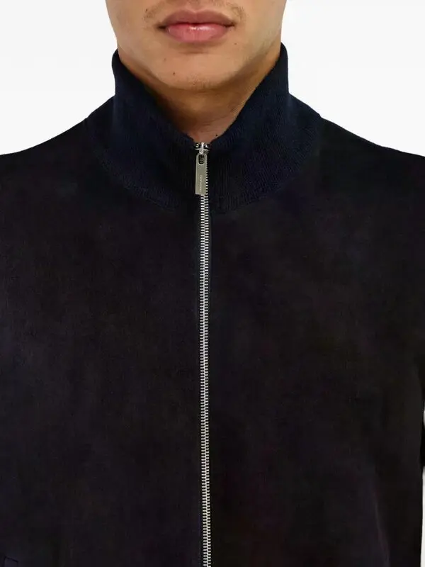 FERRAGAMO Suede Blouson With Knitted Details