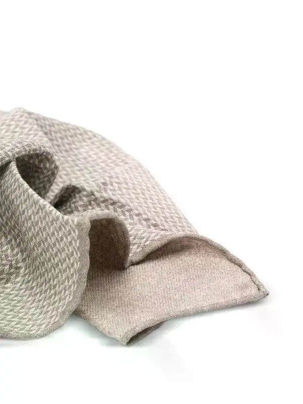 Brunello Cucinelli Chevron-knit Pocket Scarf