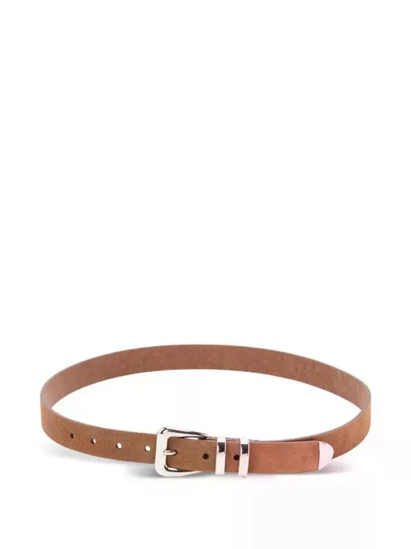 Brunello Cucinelli Suede Belt With Silver-tone Hardware