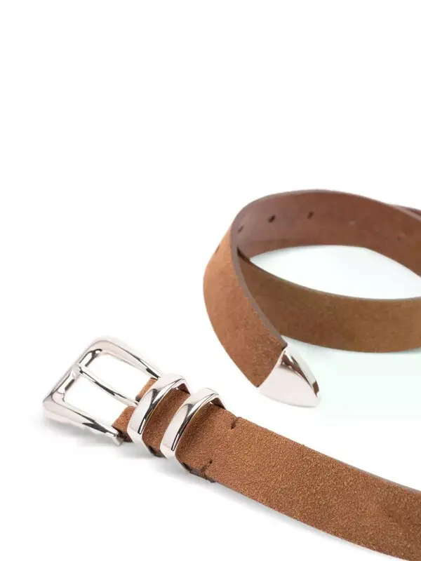 Brunello Cucinelli Suede Belt With Silver-tone Hardware