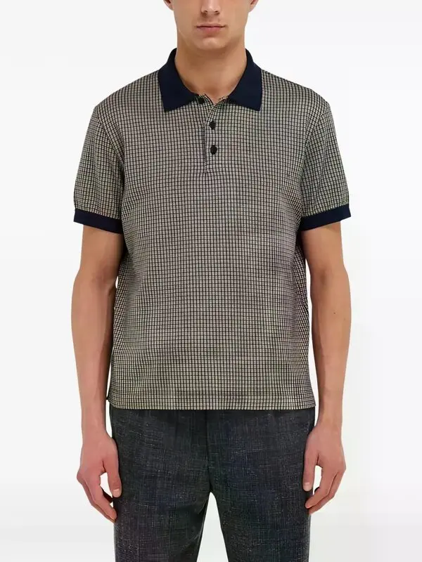 FERRAGAMO Short-sleeve Micro-check Polo