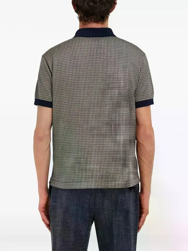 FERRAGAMO Short-sleeve Micro-check Polo