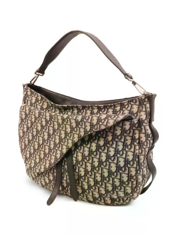 Dior Saddle Monogram Canvas Shoulder Bag - Neutrals