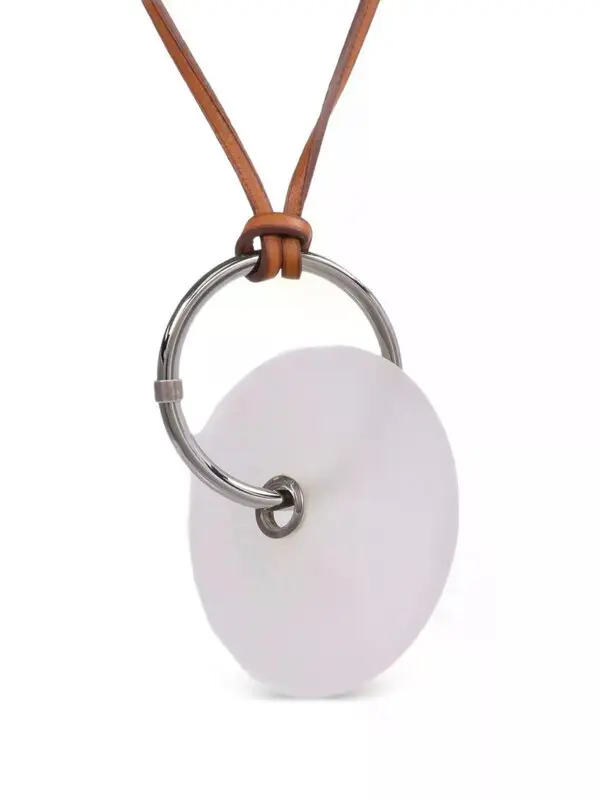 Hermès Leather And Crystal Necklace