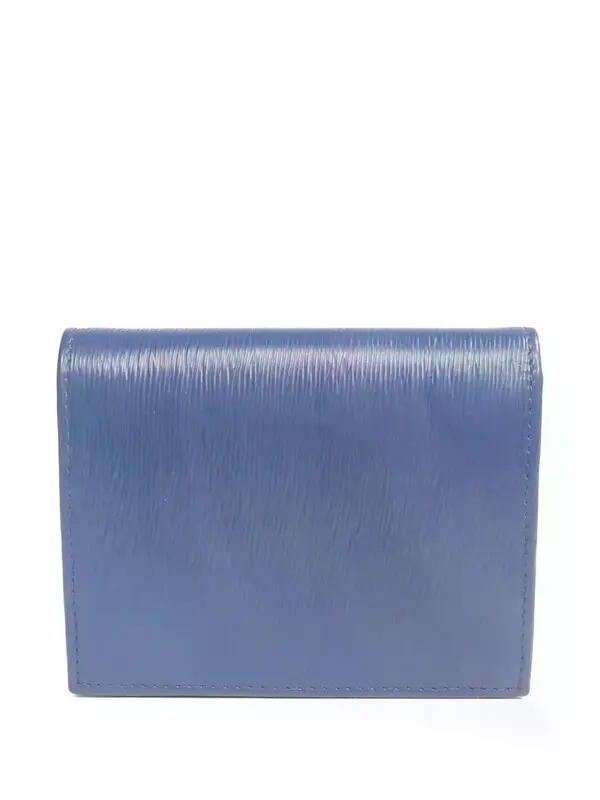 Prada Logo-plaque Leather Wallet - Blue